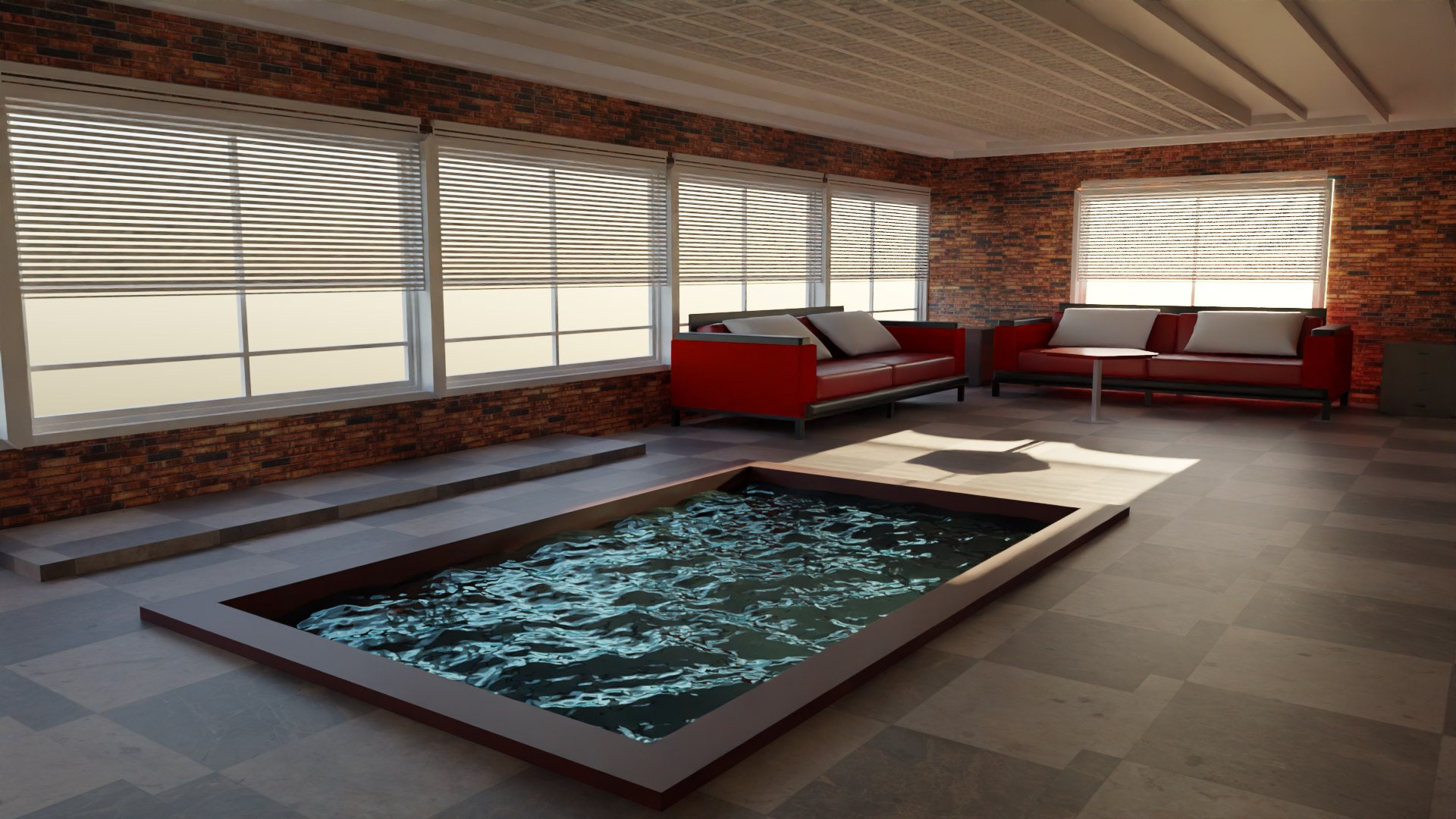 Pool House Interior 3D Model - TurboSquid 2159629