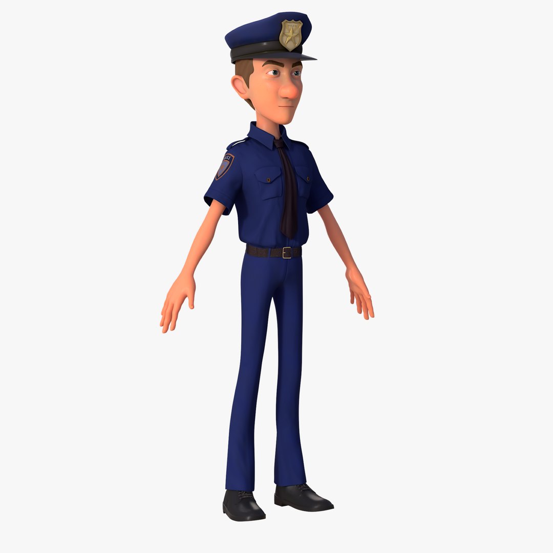 3D Cartoon Police Man Model - TurboSquid 1982663