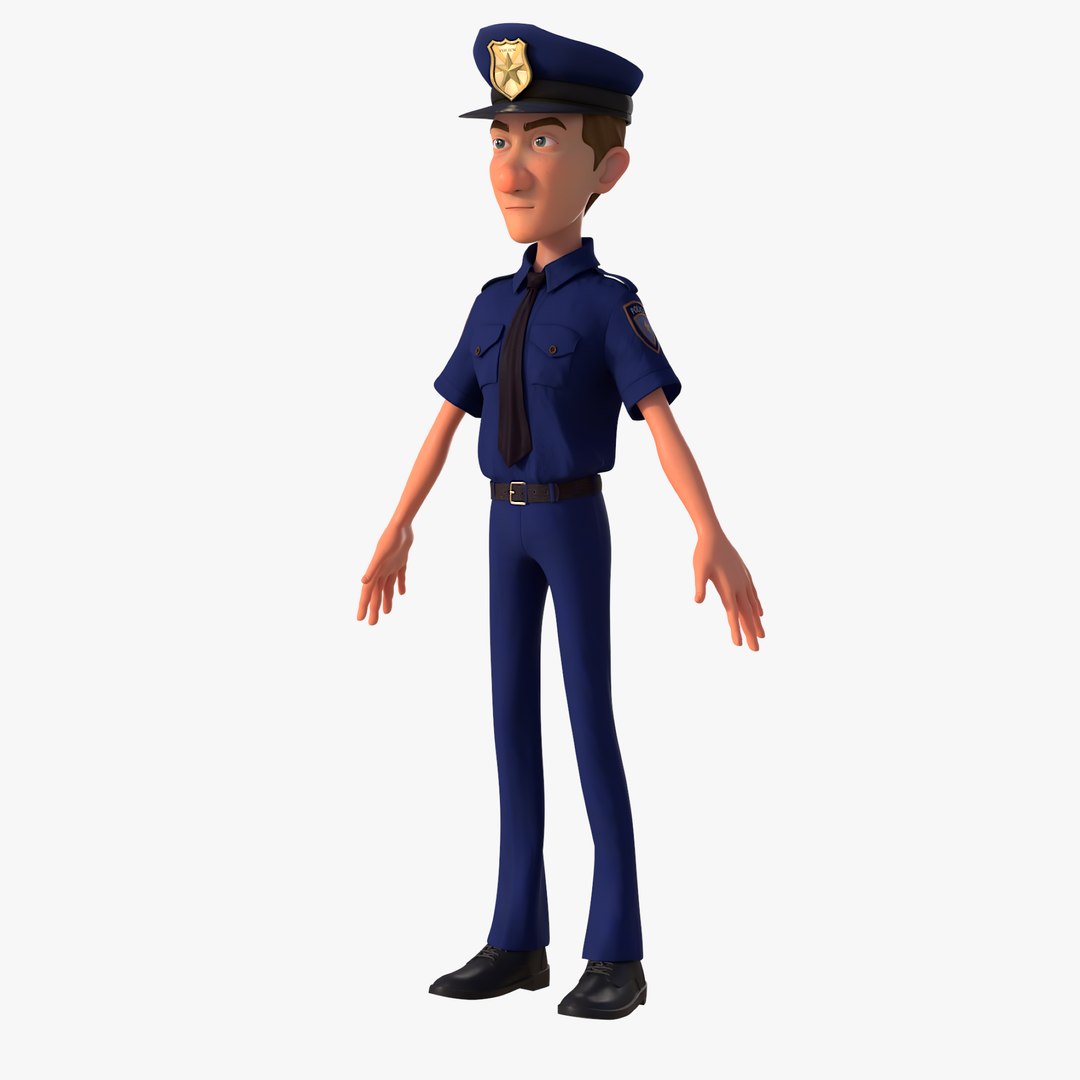 3D Cartoon Police Man Model - TurboSquid 1982663
