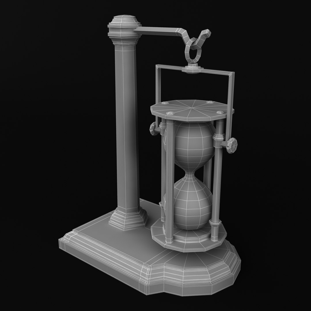 3d Hourglass Stand Glass Model
