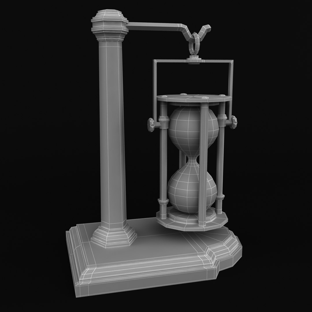 3d Hourglass Stand Glass Model