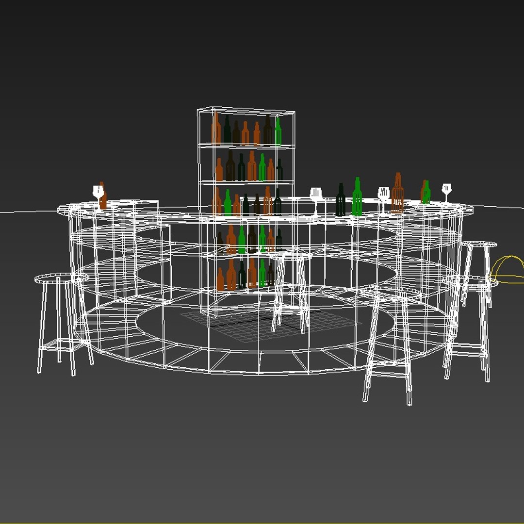 Wooden Circle Bar Stool 3D Model - TurboSquid 1478186