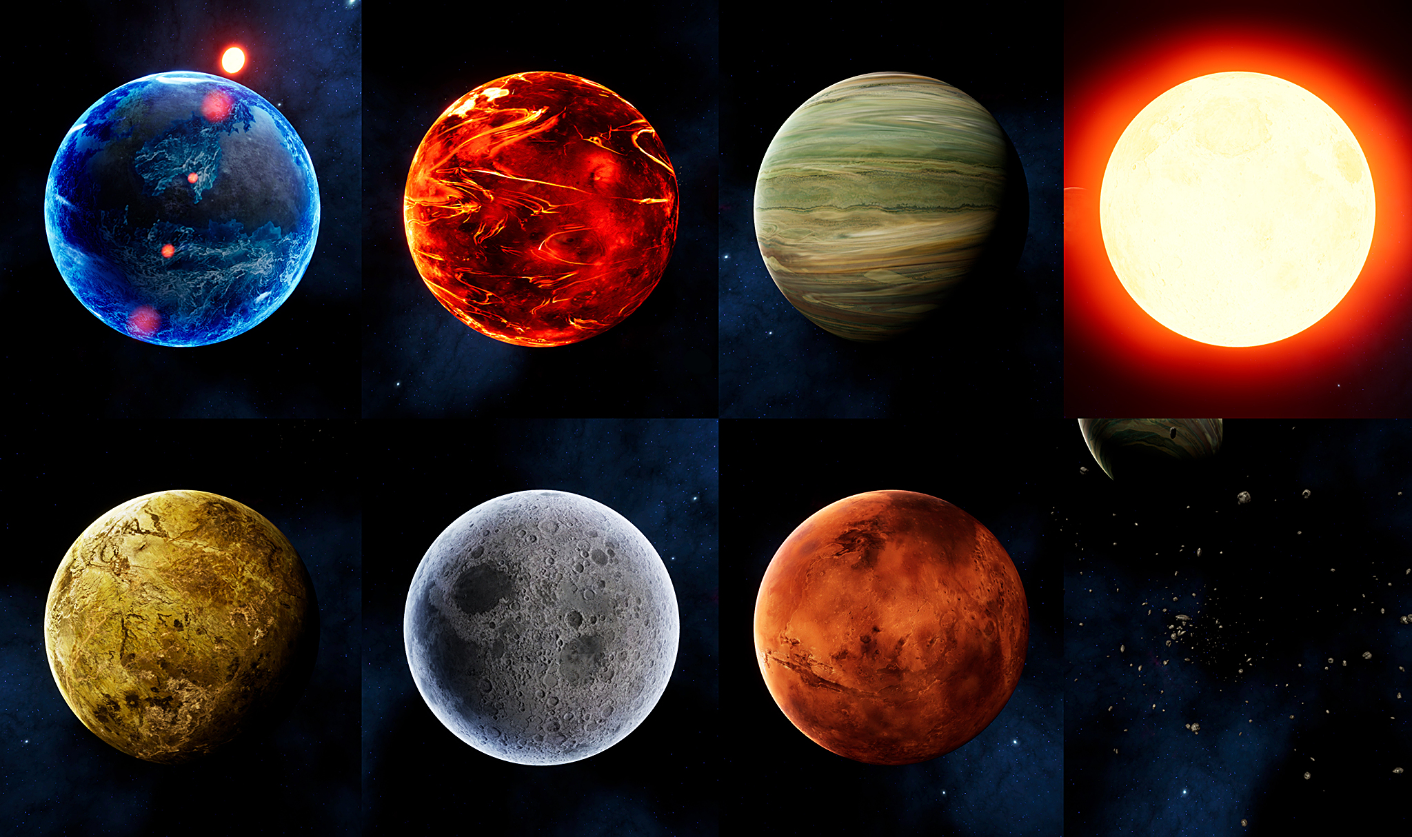 3D Sci-Fi Planets Pack - TurboSquid 1795331