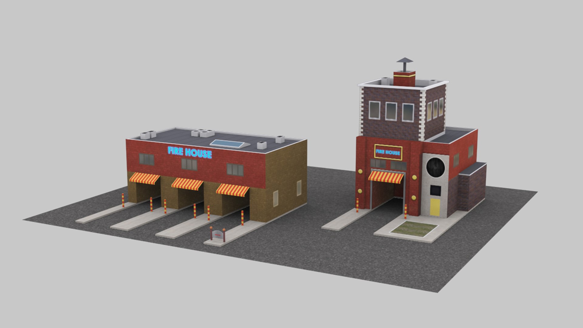 3D Low Poly Building Pack 4 Model - TurboSquid 1891884