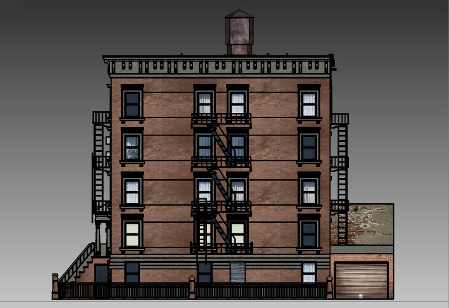 Downtown Building 3d Model
