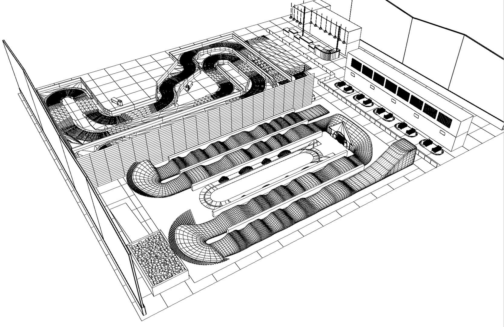 Indoor Tracks 3D Model - TurboSquid 1501855