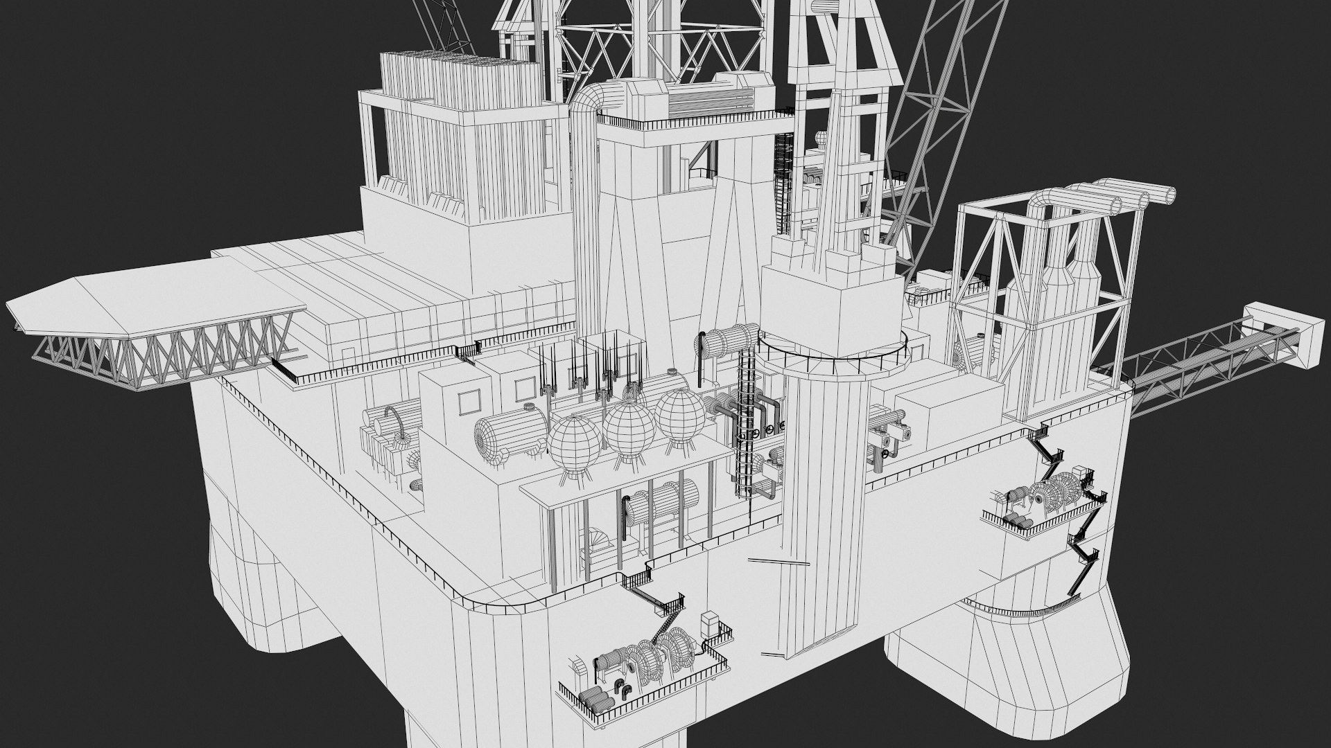 Oil rig platform pbr 3D - TurboSquid 1556279