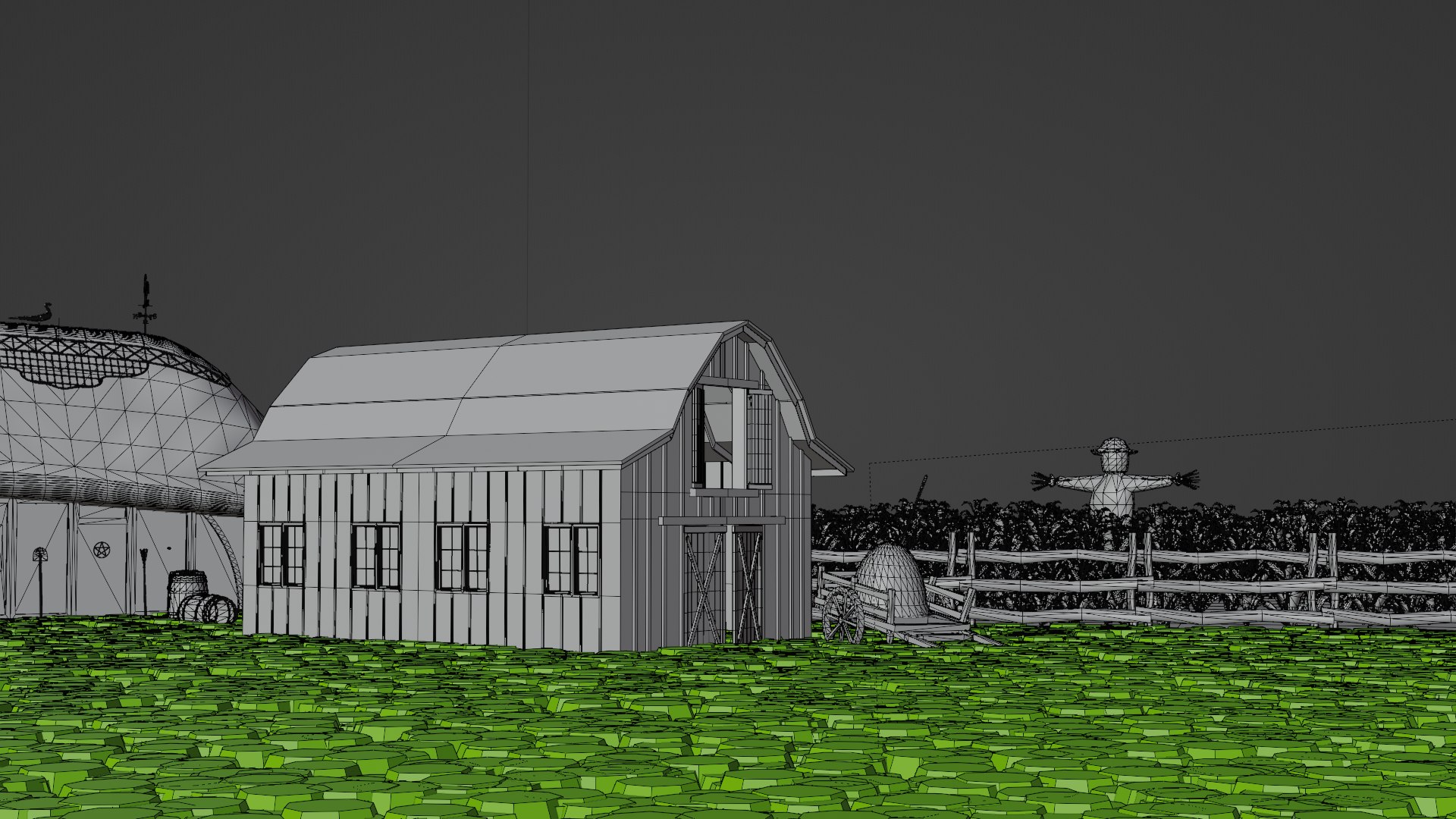 3D Model Stylized Farm House Village Scene Landscape - TurboSquid 2010413