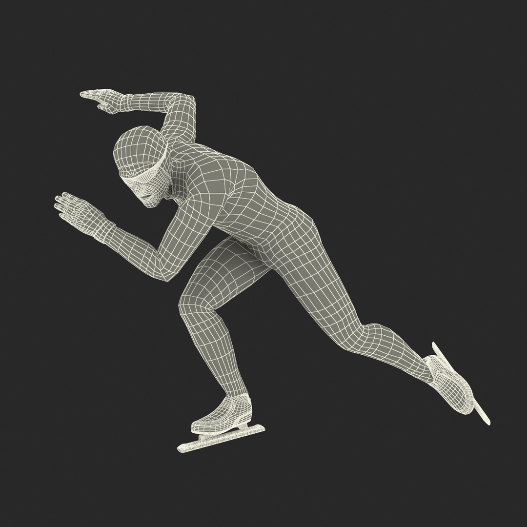 3d Speed Skater Pose 3 Model