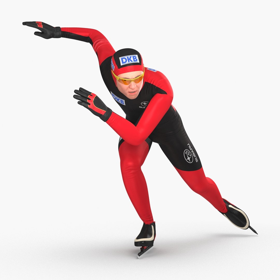 3d Speed Skater Pose 3 Model