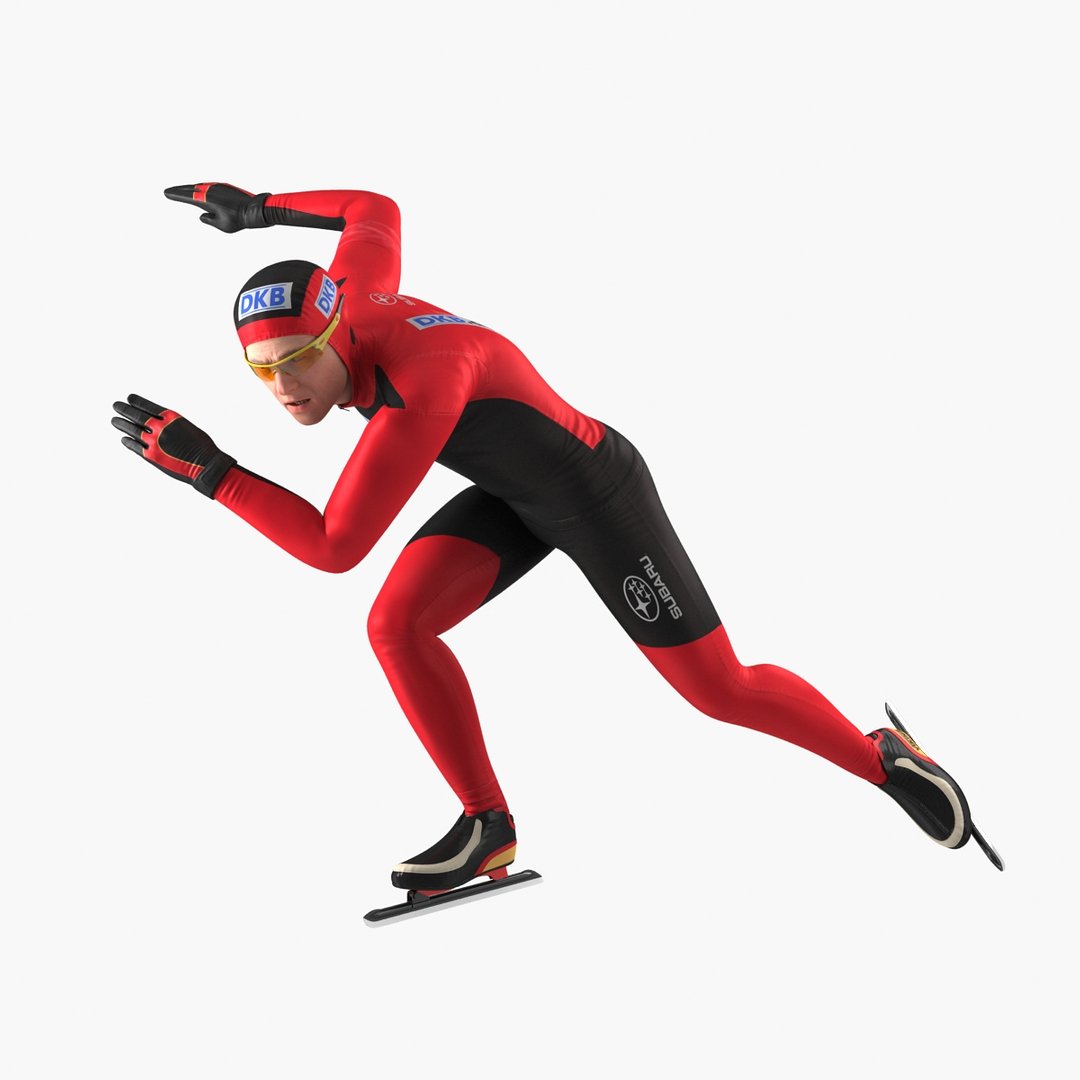 3d Speed Skater Pose 3 Model