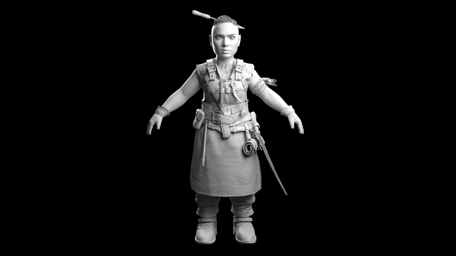 Dwarf Female 3D Rigged 3D Model - TurboSquid 2160820