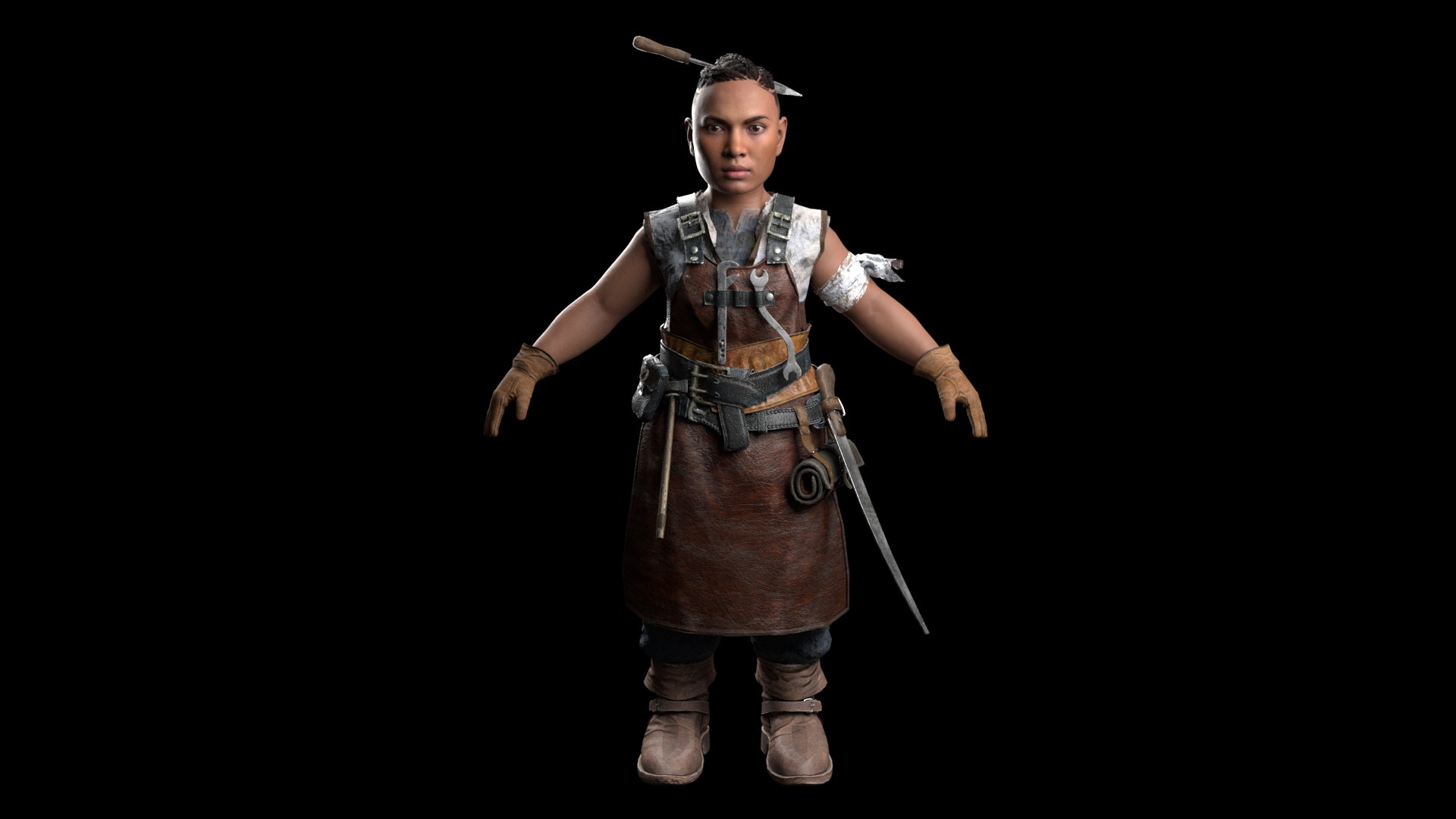 Dwarf Female 3D Rigged 3D Model - TurboSquid 2160820