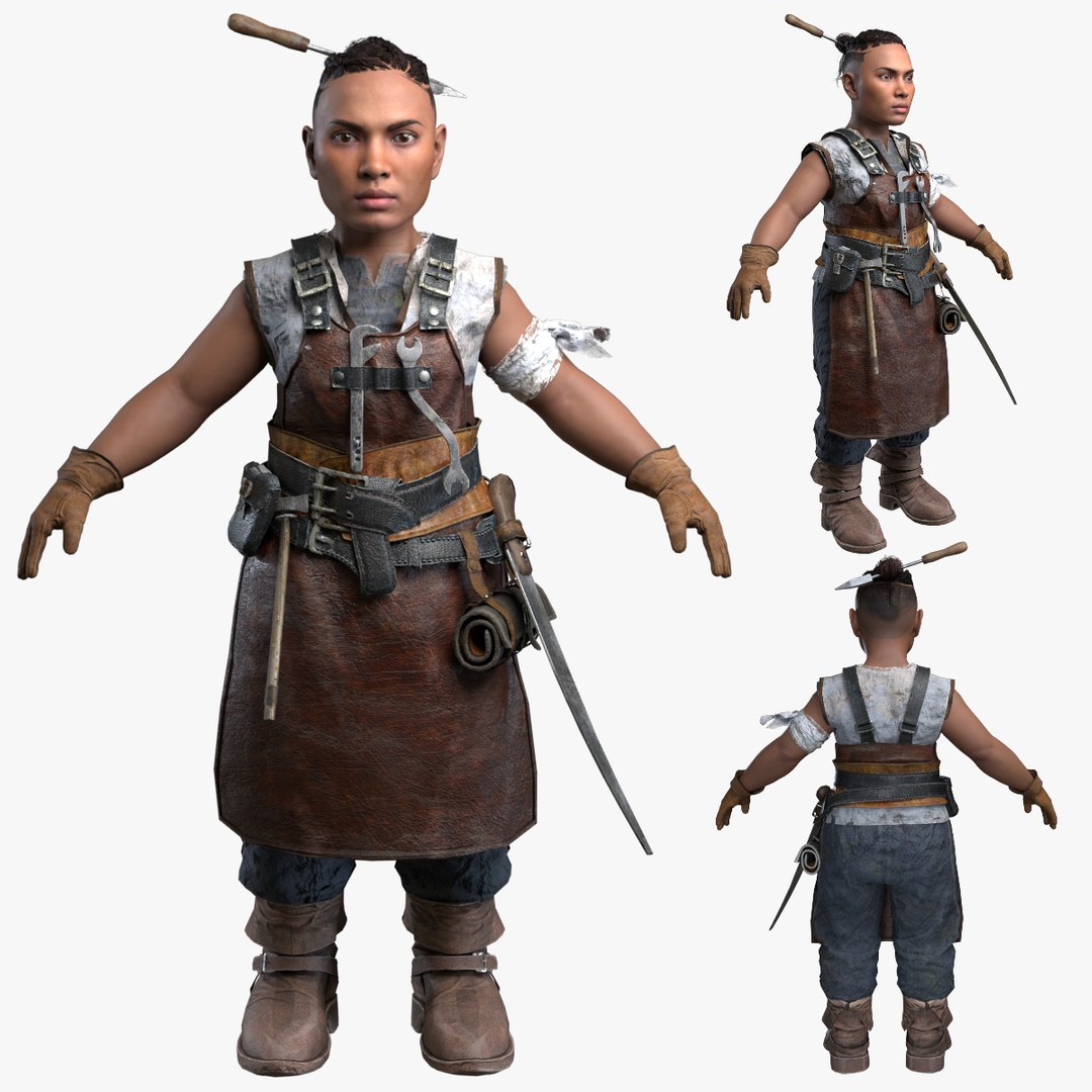 Dwarf Female 3D Rigged 3D model - TurboSquid 2160820