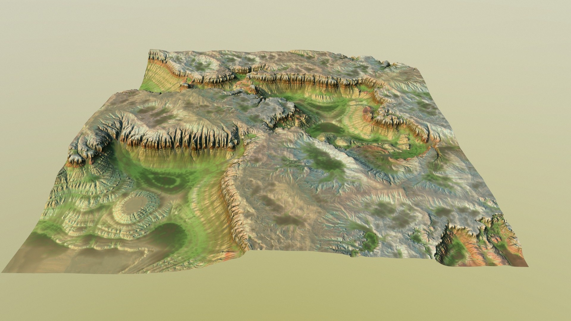 3d Obj Hills Cliffs Terrain