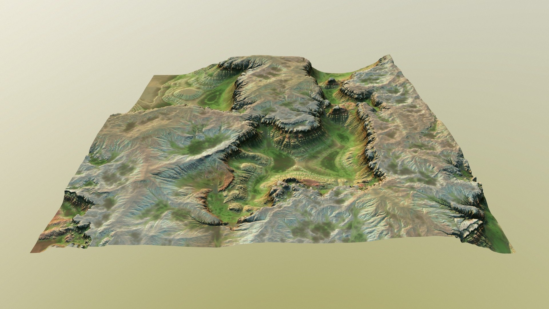 3d Obj Hills Cliffs Terrain