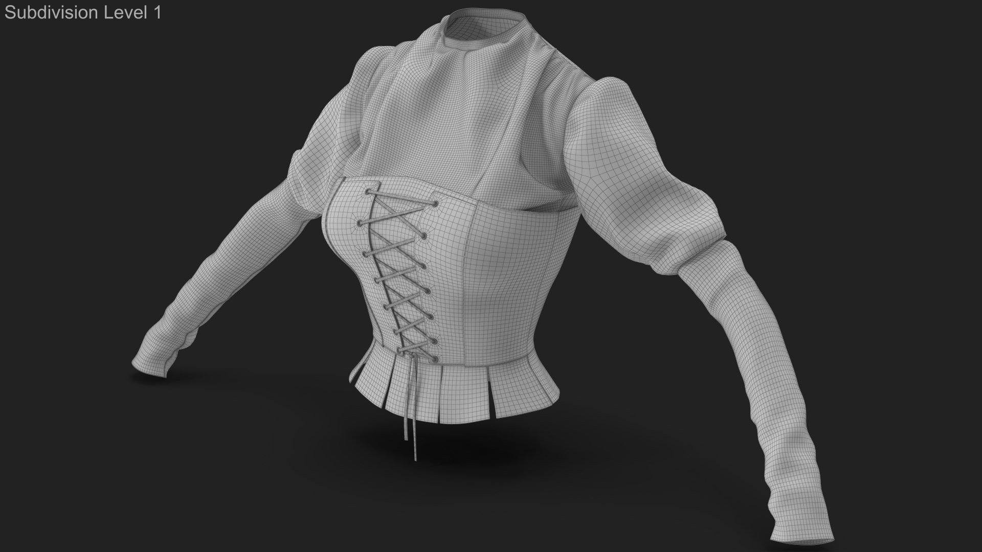 3D Blouse With Corset - TurboSquid 2124491