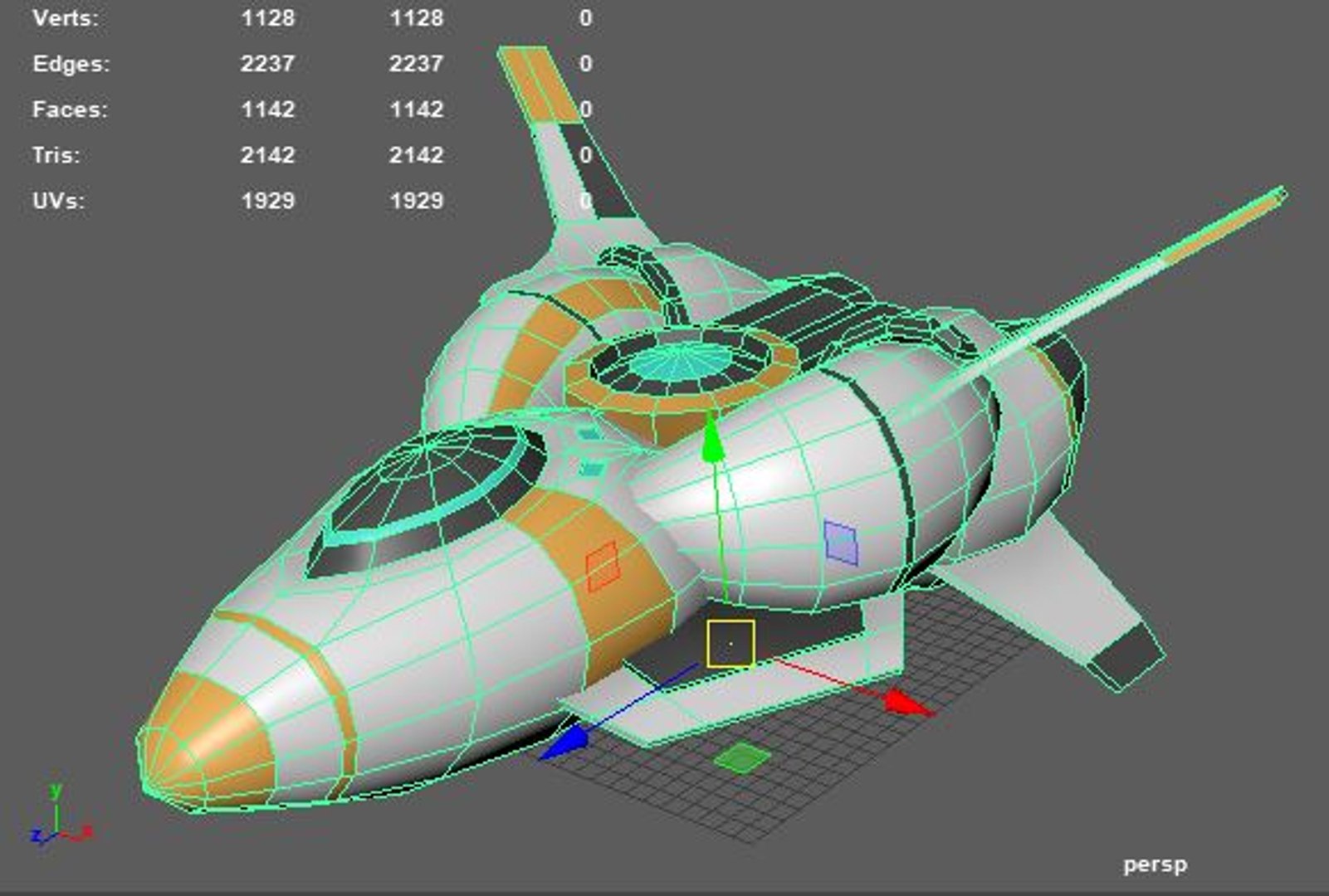 Low-poly sci-fi space aircraft 3D model - TurboSquid 1538279
