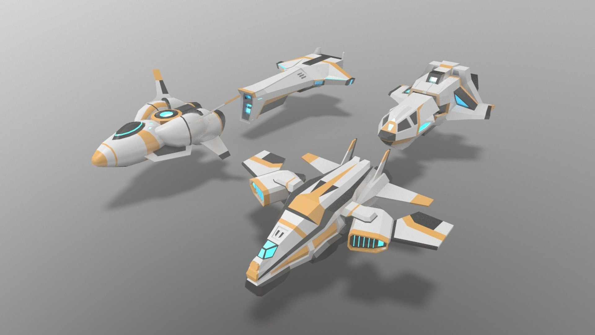 Low-poly sci-fi space aircraft 3D model - TurboSquid 1538279