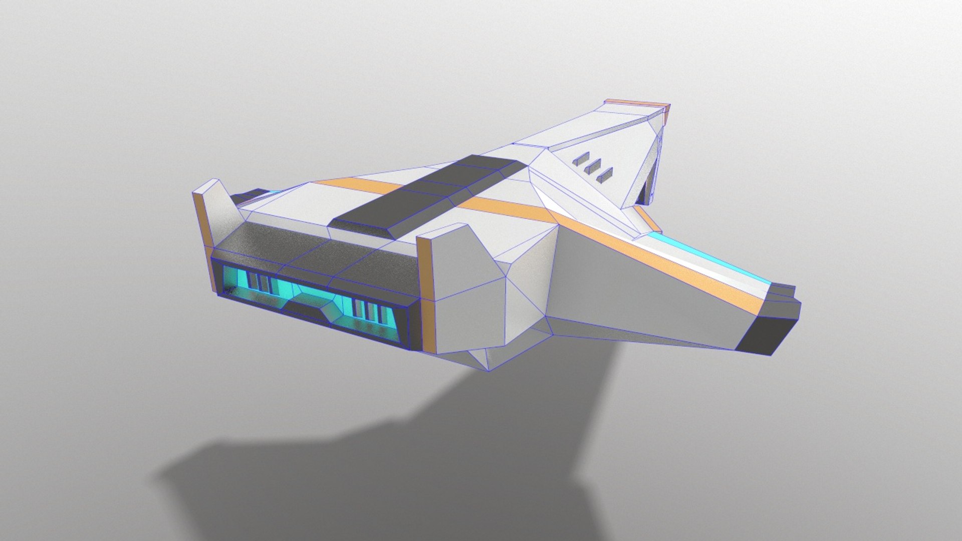 Low-poly sci-fi space aircraft 3D model - TurboSquid 1538279