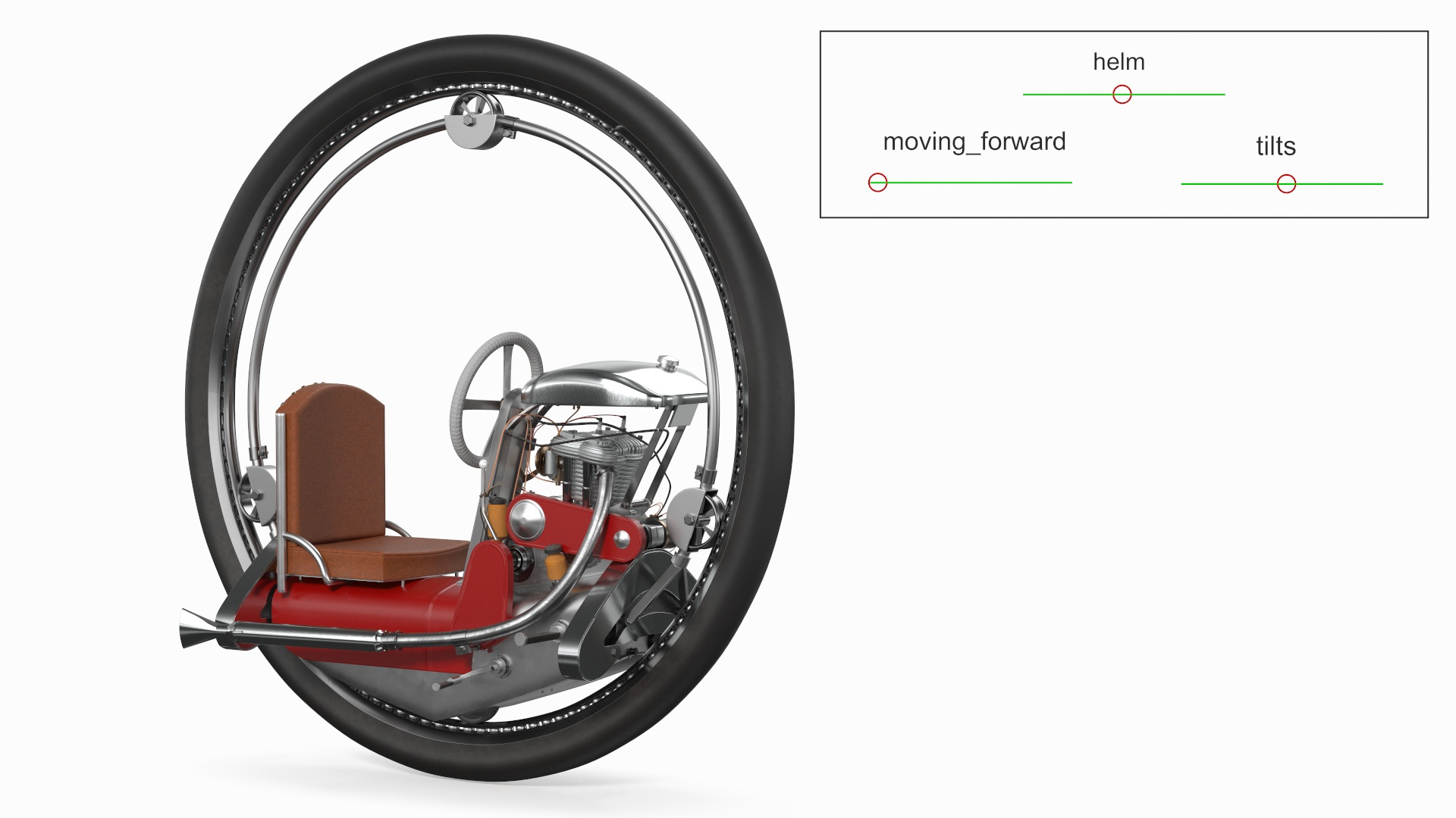 Classic Motorized Monowheel Red Rigged 3D Model - TurboSquid 2319395