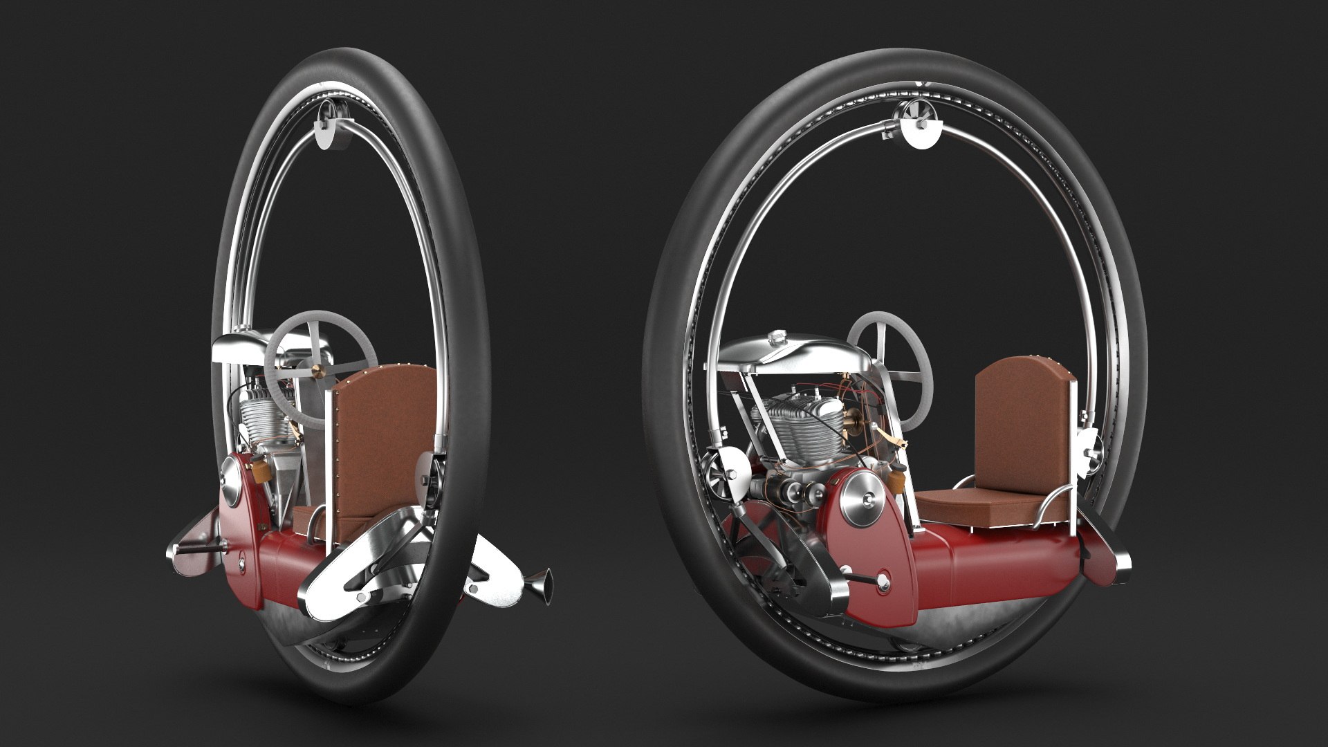 Classic Motorized Monowheel Red Rigged 3D Model - TurboSquid 2319395
