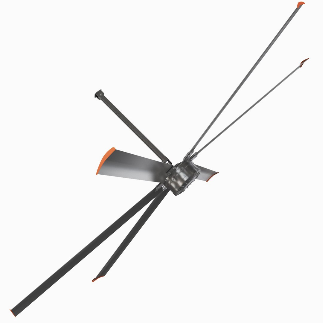 Industrial Ceiling Fan 03 3D model - TurboSquid 2106377