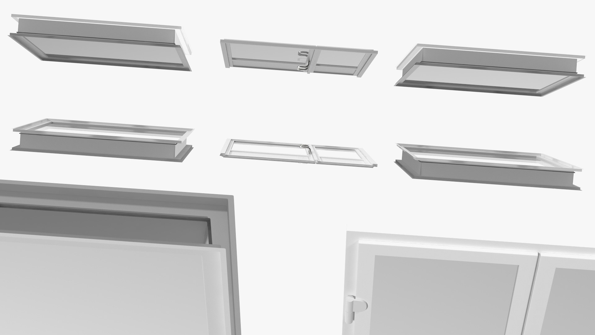 3D Plastic Door With Window Model - TurboSquid 2191875