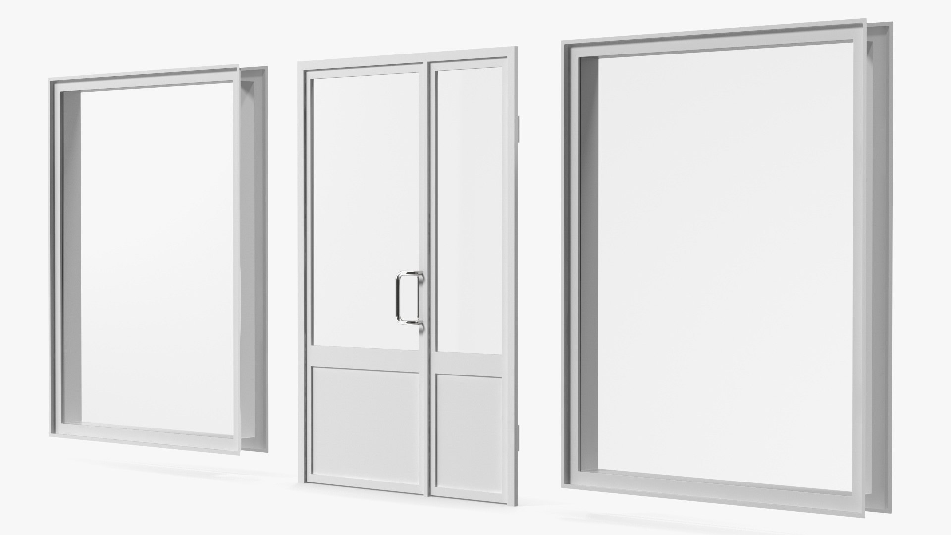 3D Plastic Door With Window Model - TurboSquid 2191875