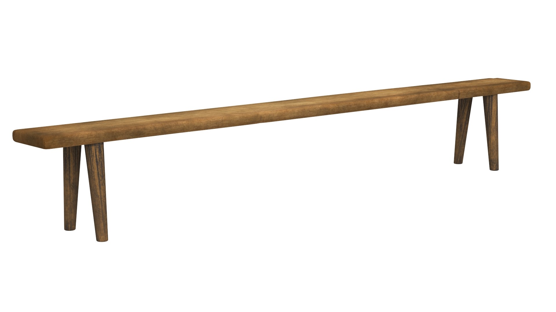 Antique Rustic Pine Wooden Long Bench 3D Model - TurboSquid 2292373