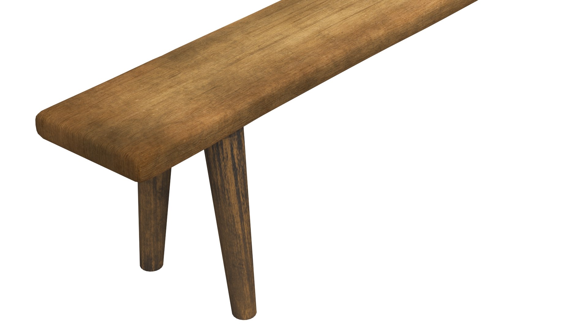 Antique Rustic Pine Wooden Long Bench 3D Model - TurboSquid 2292373