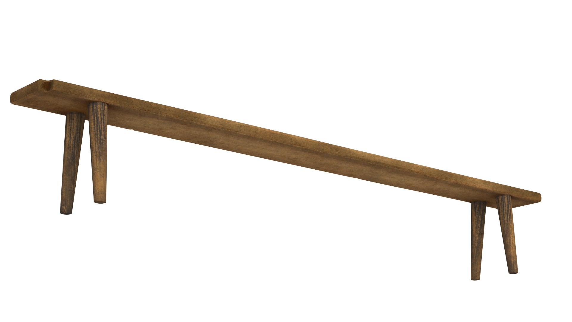 Antique Rustic Pine Wooden Long Bench 3D Model - TurboSquid 2292373