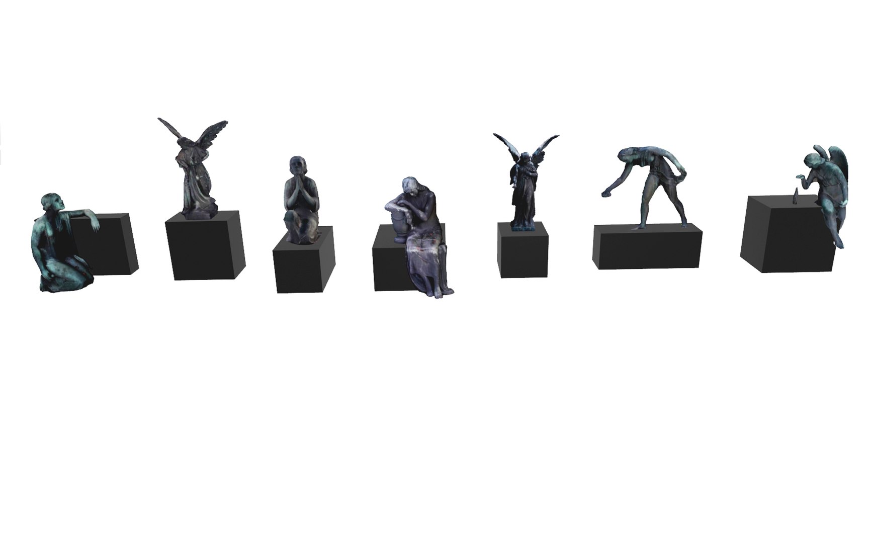 3D GREY STONE STATUES Model - TurboSquid 2008084