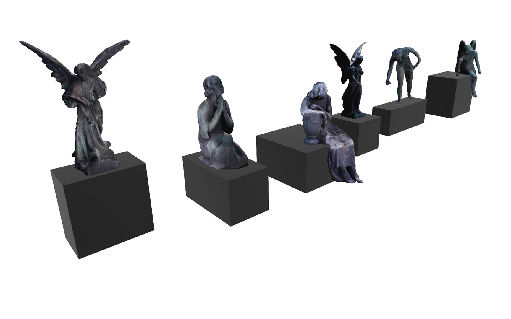 3D GREY STONE STATUES Model - TurboSquid 2008084