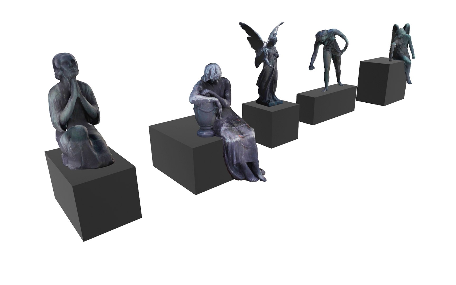 3D GREY STONE STATUES Model - TurboSquid 2008084