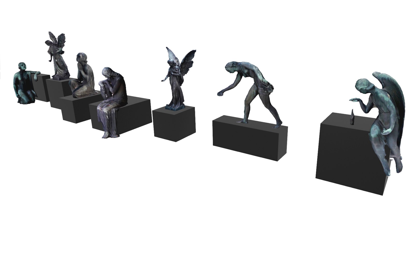 3D GREY STONE STATUES Model - TurboSquid 2008084