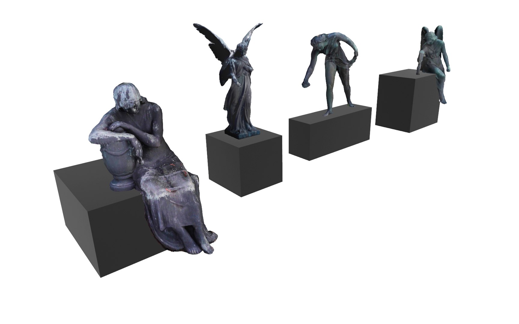 3D GREY STONE STATUES Model - TurboSquid 2008084