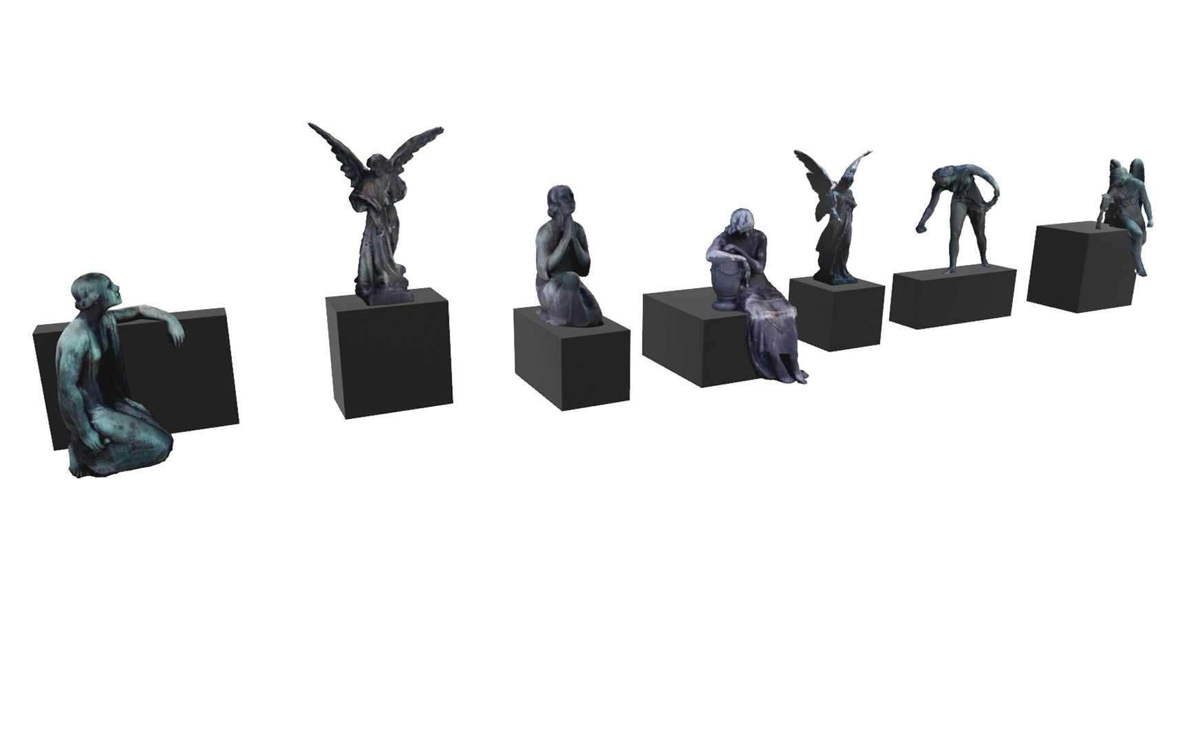 3D GREY STONE STATUES Model - TurboSquid 2008084