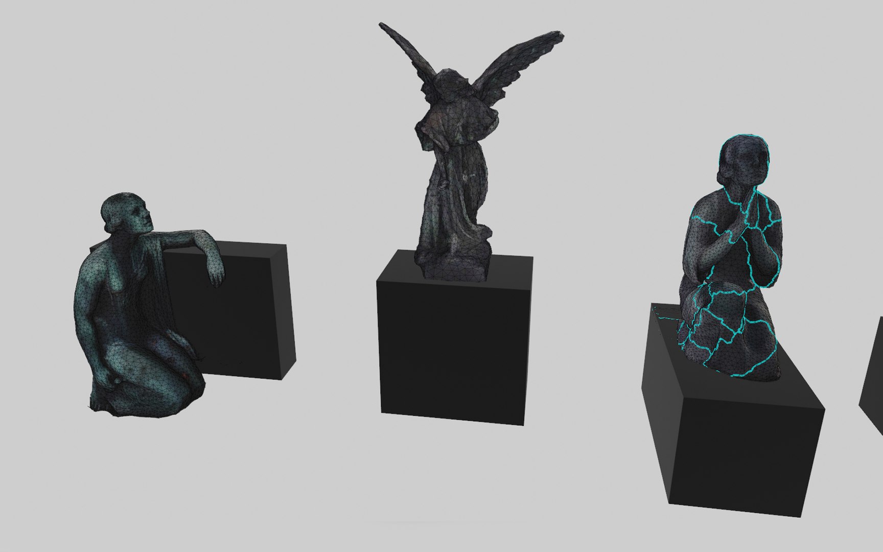 3D GREY STONE STATUES Model - TurboSquid 2008084