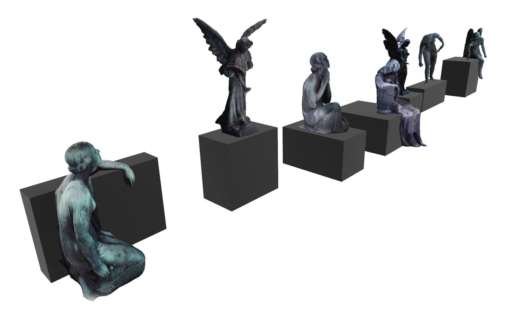 3D GREY STONE STATUES Model - TurboSquid 2008084