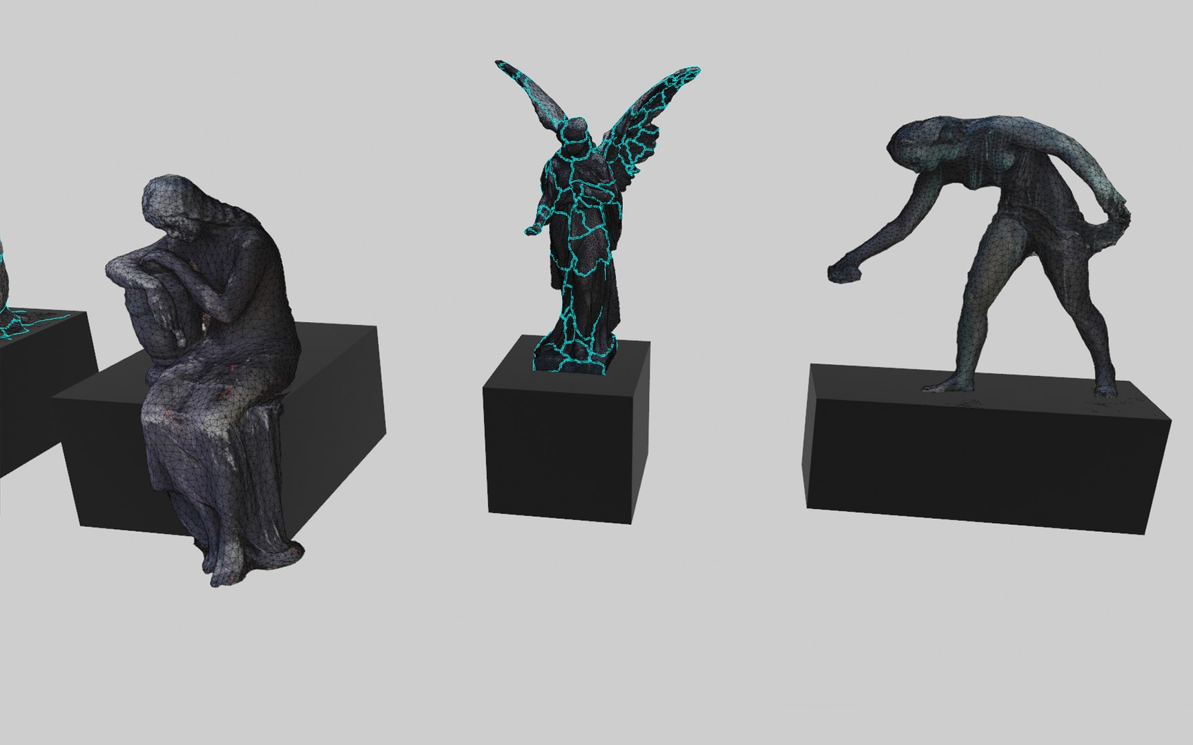 3D GREY STONE STATUES Model - TurboSquid 2008084