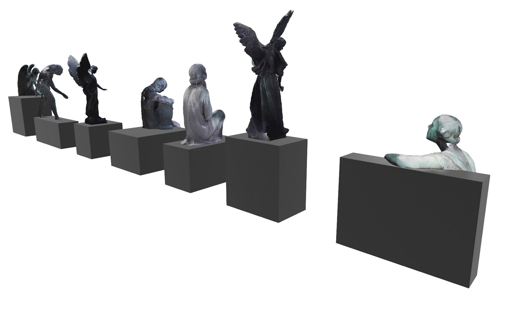3D GREY STONE STATUES Model - TurboSquid 2008084
