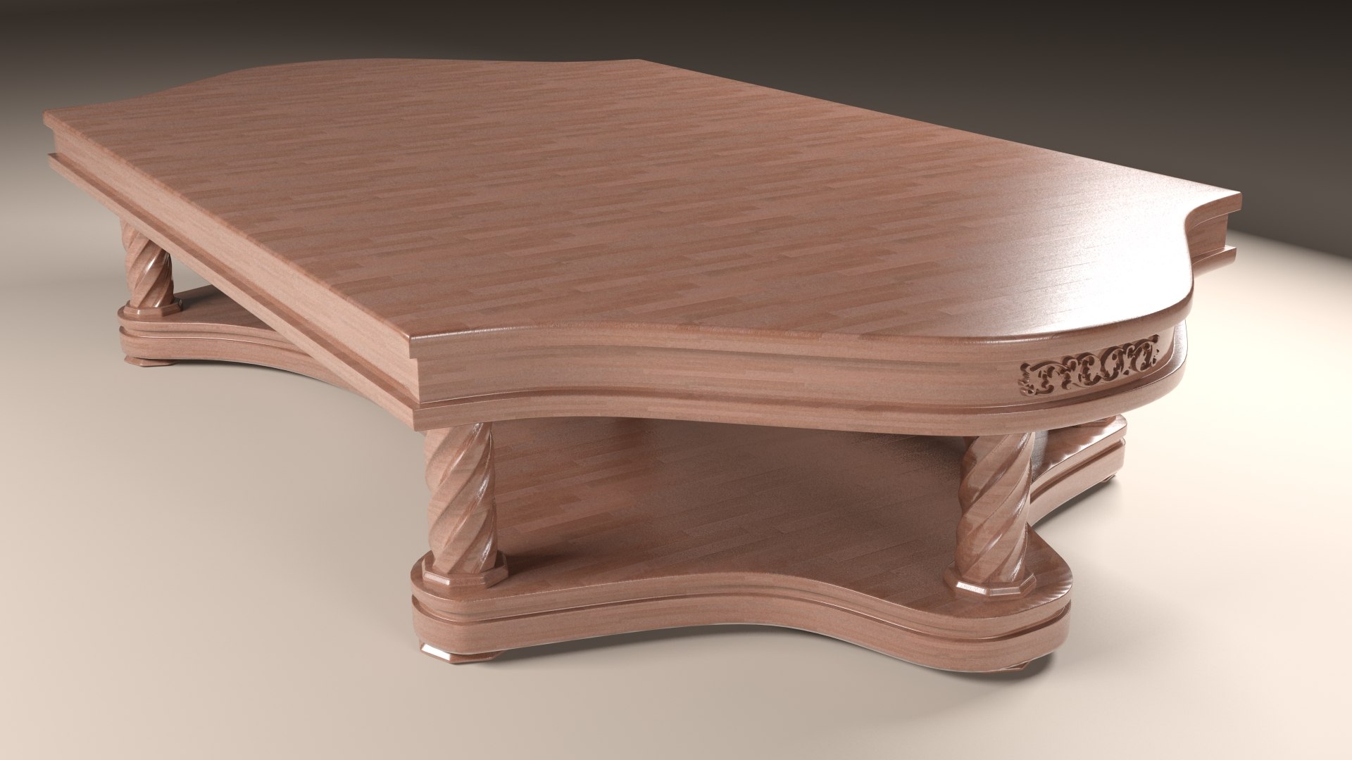 3d Classic Wooden Table Model