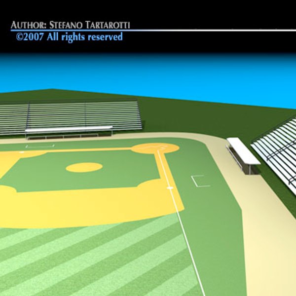 3d c4d baseball field