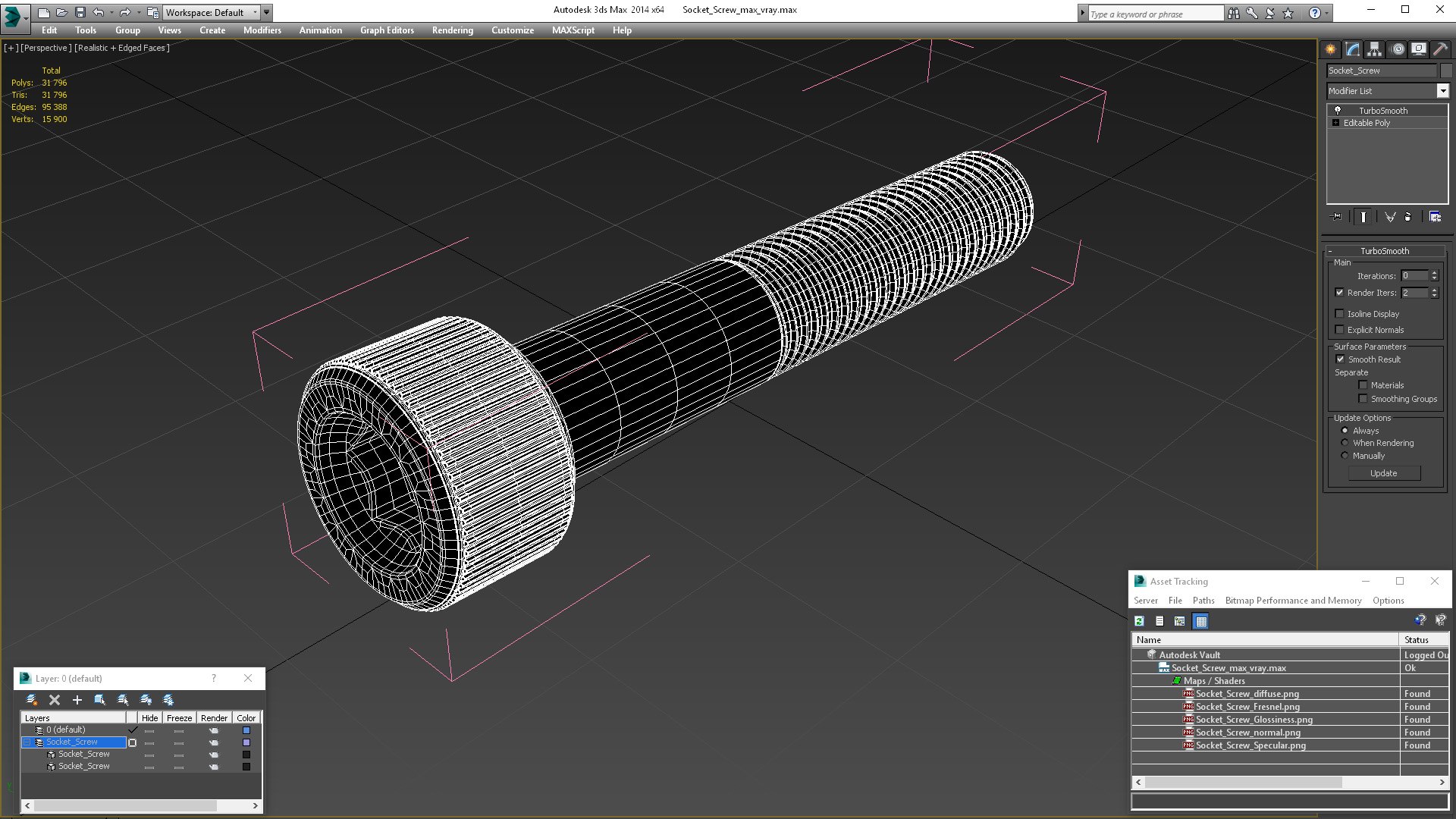 3D Socket Screw Model - TurboSquid 2240466