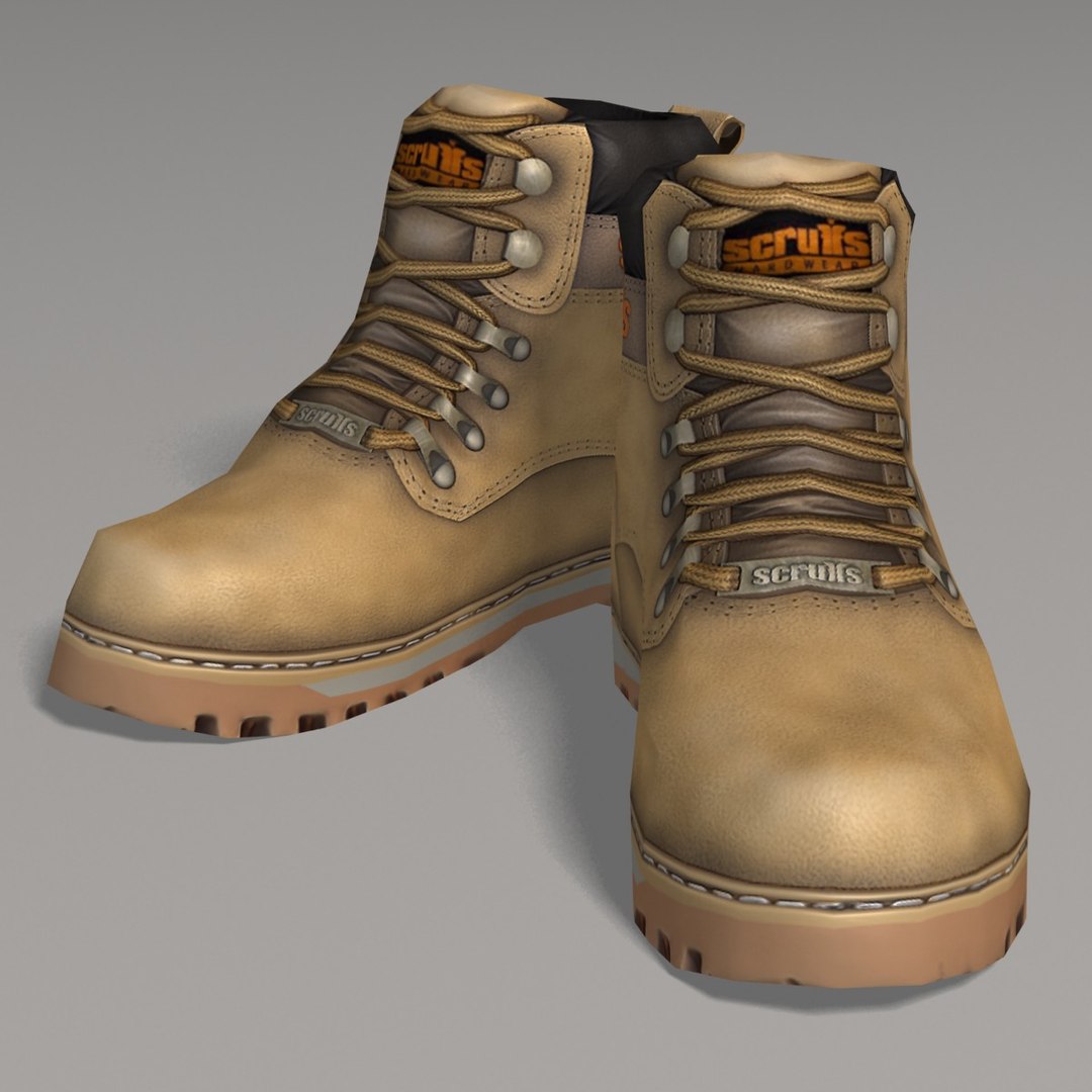 3d Working Boots Scruffs Model