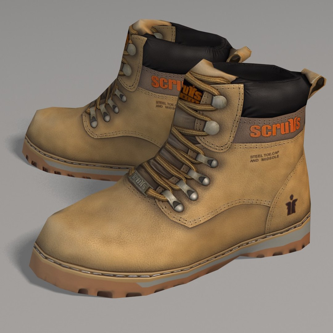 3d Working Boots Scruffs Model
