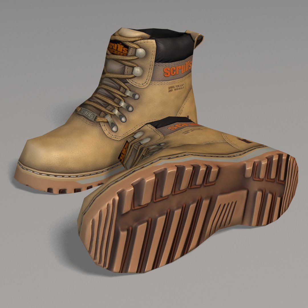 3d Working Boots Scruffs Model