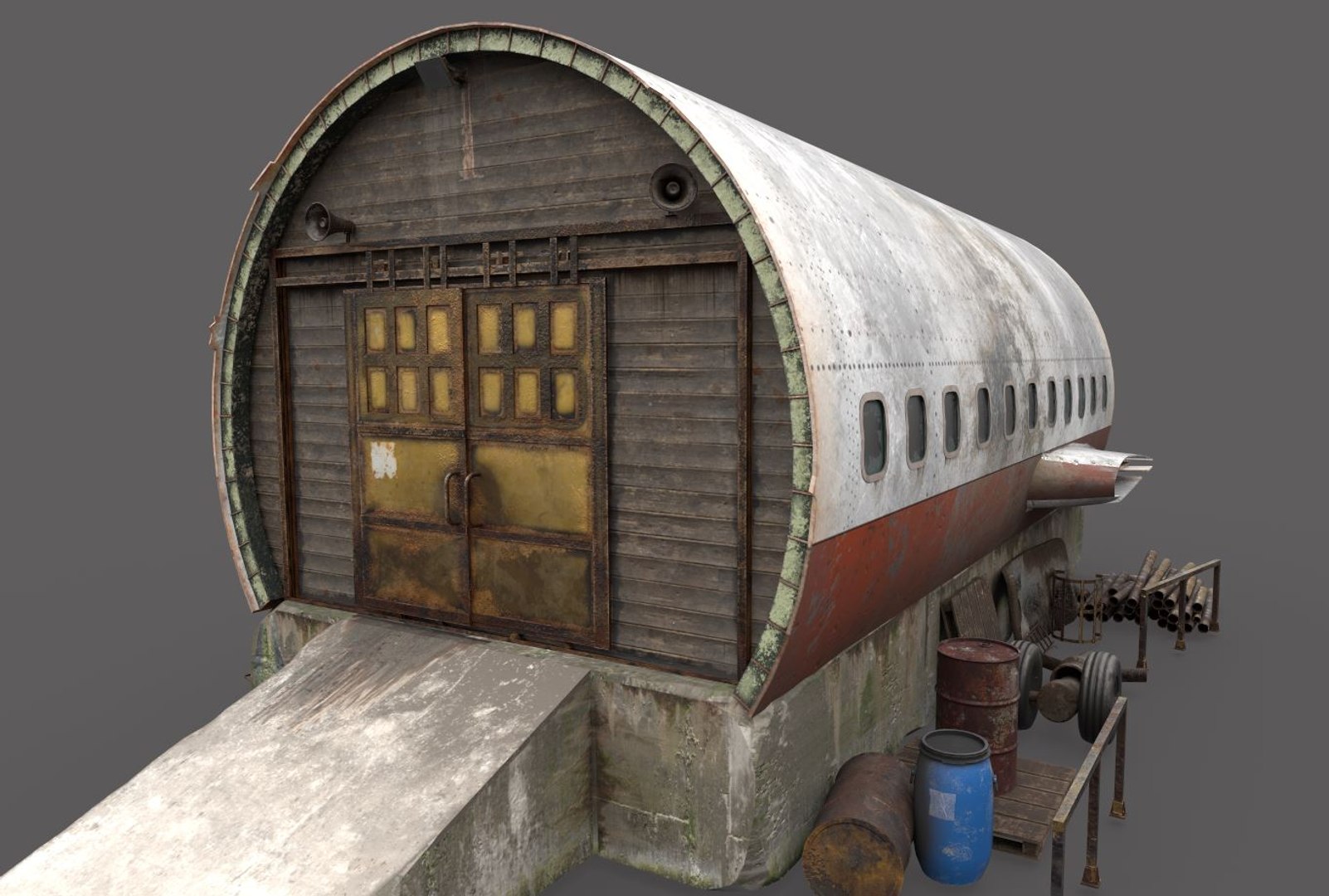 Hangar Made From Airplane 3D Model - TurboSquid 1974022