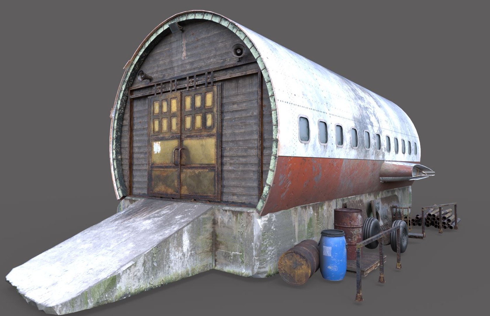 Hangar Made From Airplane 3D Model - TurboSquid 1974022